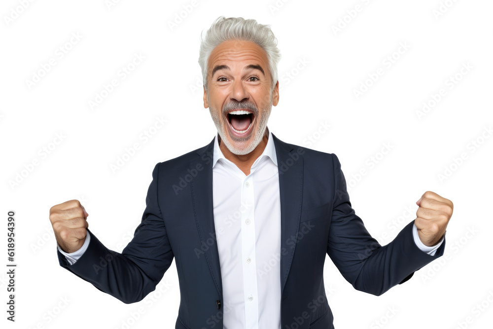 Happy Person in front of a white background ai generated Stock ...