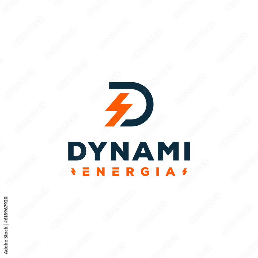initial letter d energy power electric logo Stock Vector | Adobe Stock