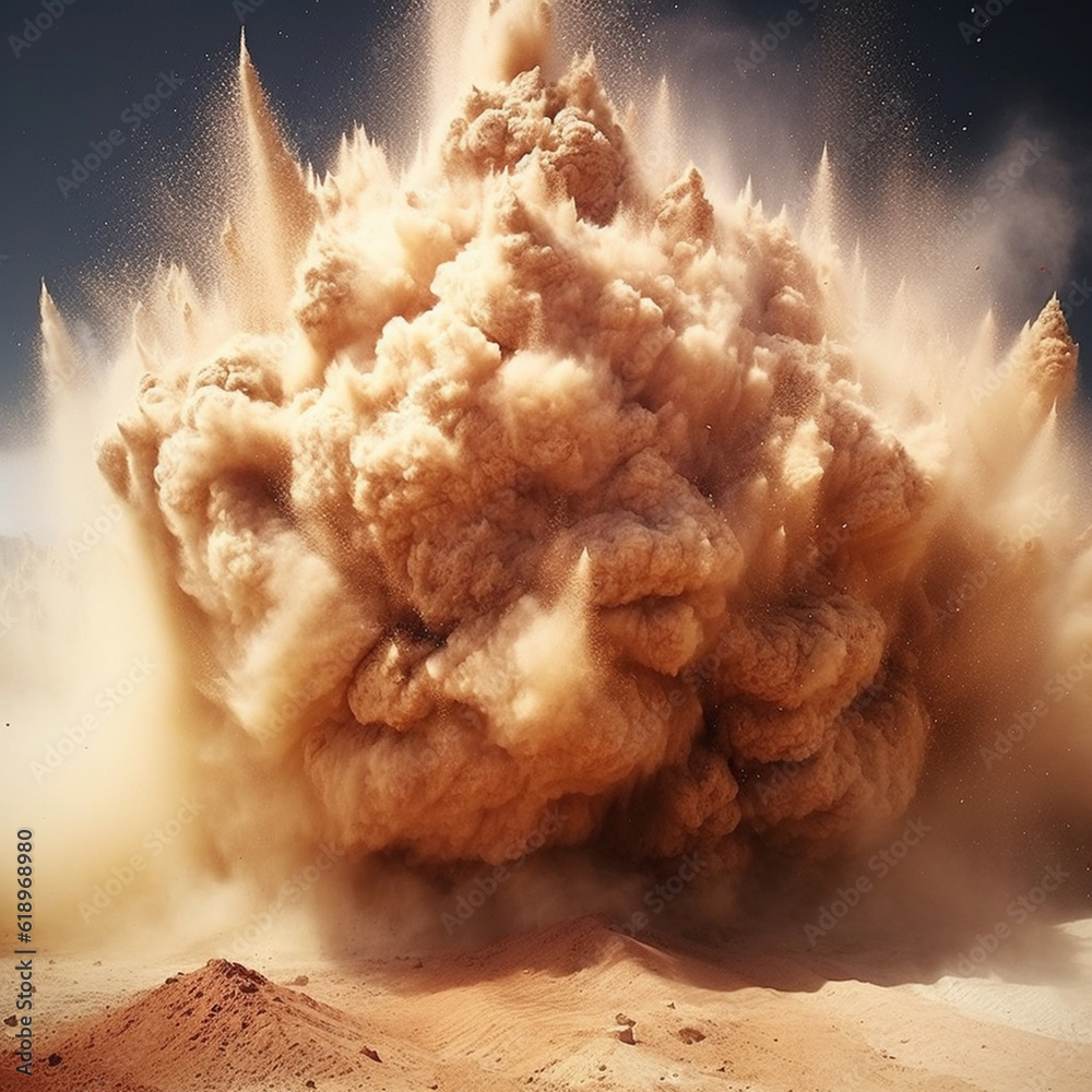 Dust Explosion: A Realistic Display of Suspended Particles Engulfed in Explosive Energy Stock ...