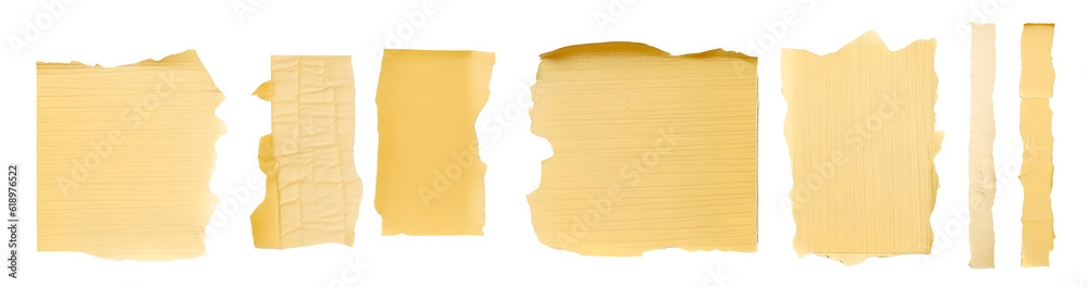 Stripes of light ripped yellow textured adhesive kraft paper masking ...