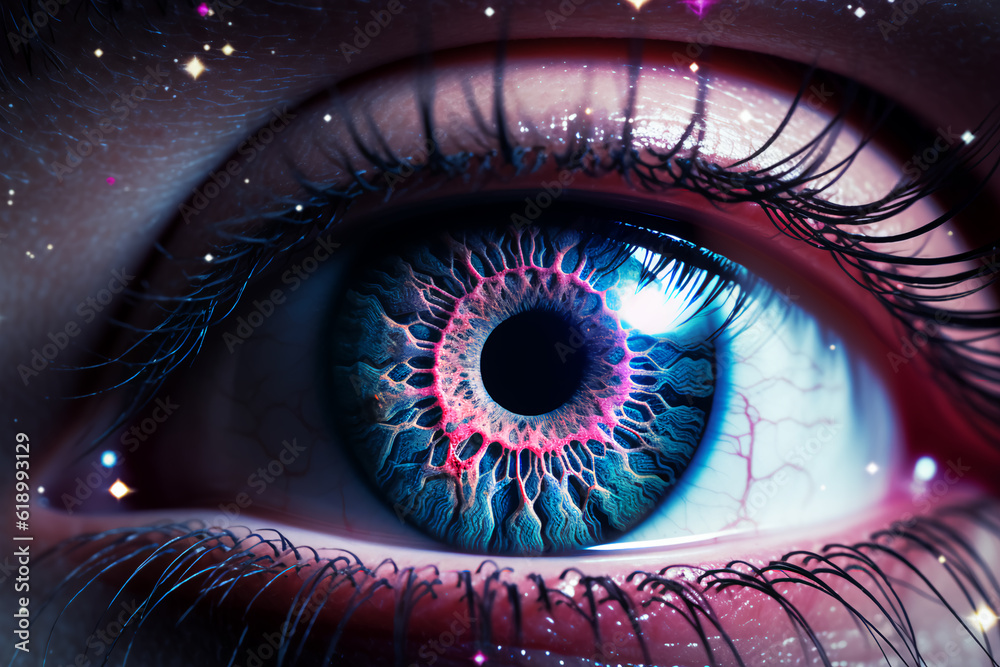 Laser projection on the human eye, optical vision correction of the ...