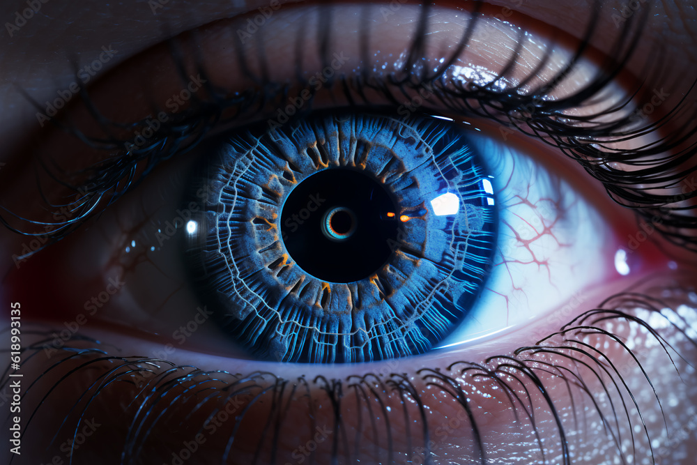 Laser projection on the human eye, optical vision correction of the ...