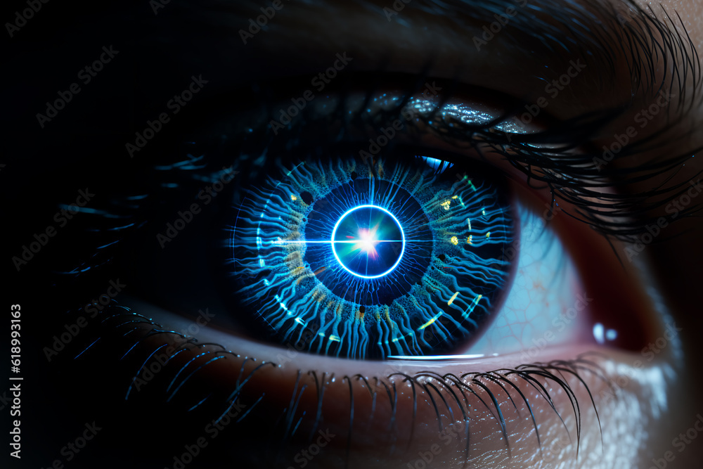Laser projection on the human eye, optical vision correction of the ...