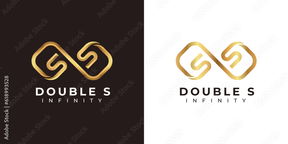 Letter S Infinity Logo design and Premium Gold Elegant symbol for ...