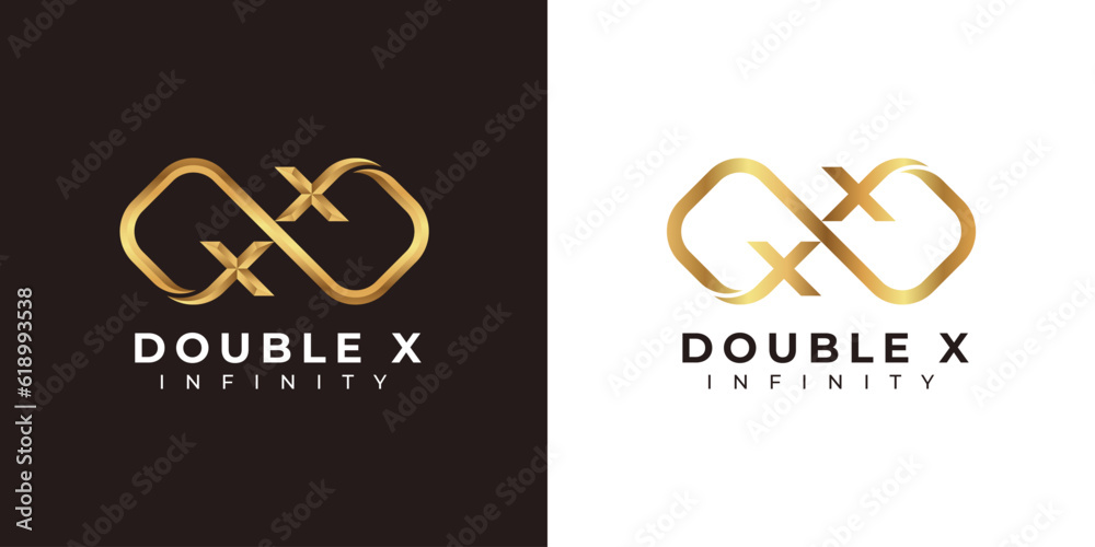 Letter X Infinity Logo design and Premium Gold Elegant symbol for ...