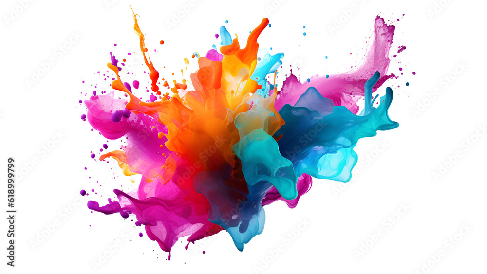 paint splashes on a transparent background (PNG). AI generator Stock ...