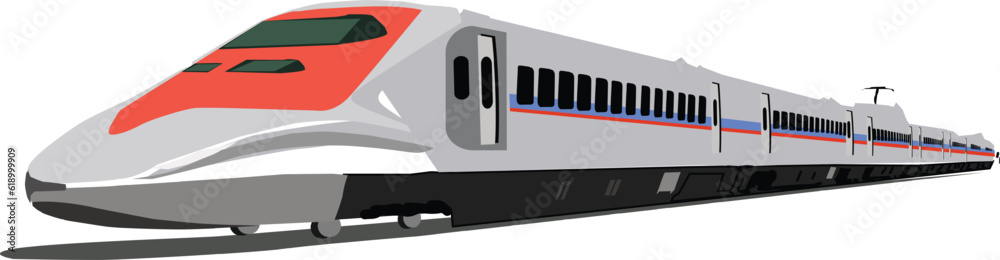 Bullet Train vector illustration. Stock Vector | Adobe Stock