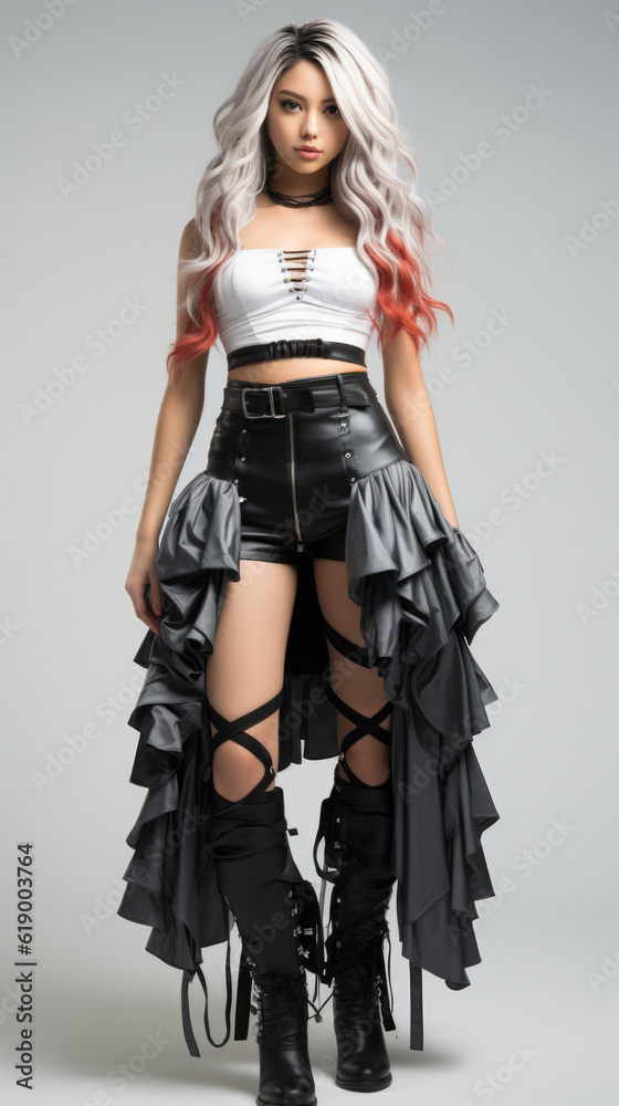 Generative AI - Anime Cosplay Costume on a Female Cosplayer, Stock ...