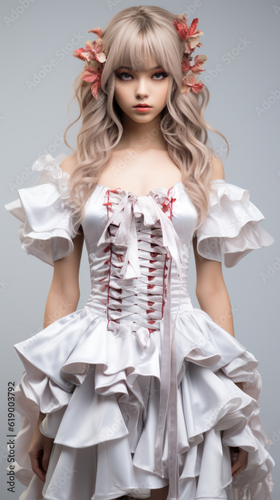 Generative AI - Anime Cosplay Costume on a Female Cosplayer, Stock ...
