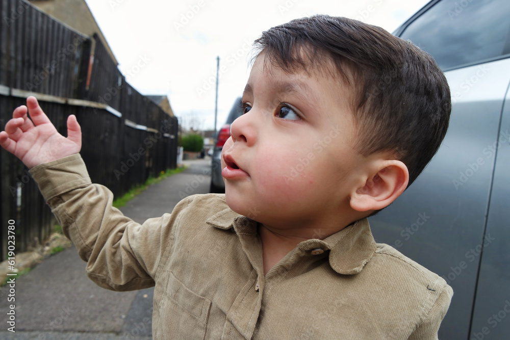 Cute Asian Pakistani Male Baby Boy is Posing on Local Street of Luton ...
