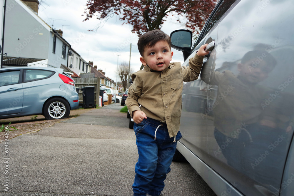 Cute Asian Pakistani Male Baby Boy is Posing on Local Street of Luton ...