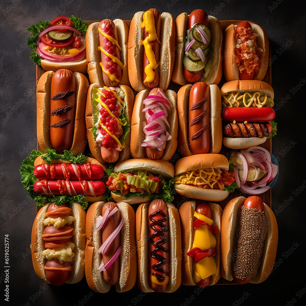 Hot Dog Selection Stock Photo | Adobe Stock