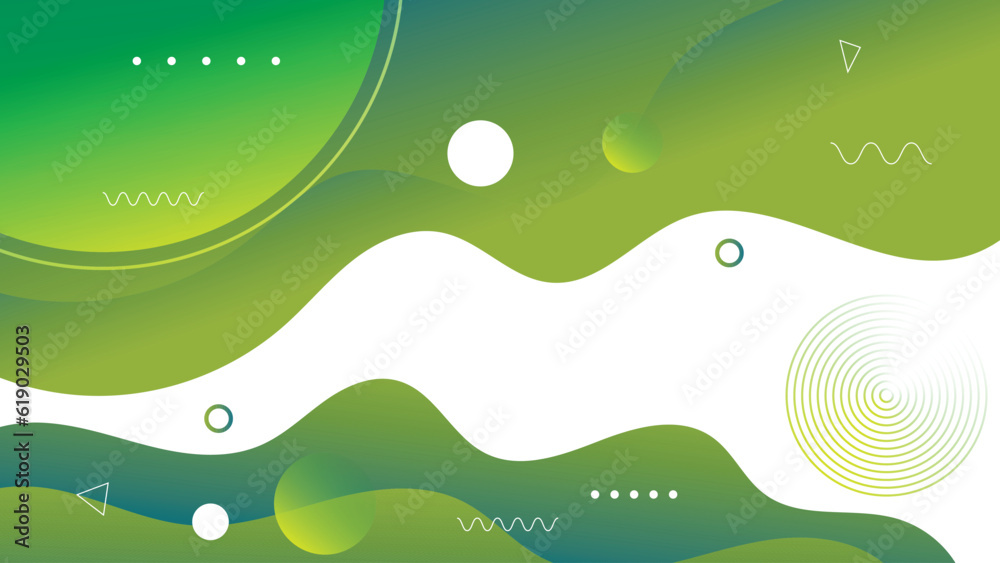 Green wave liquid overlapp layer banner template. Vector abstract ...