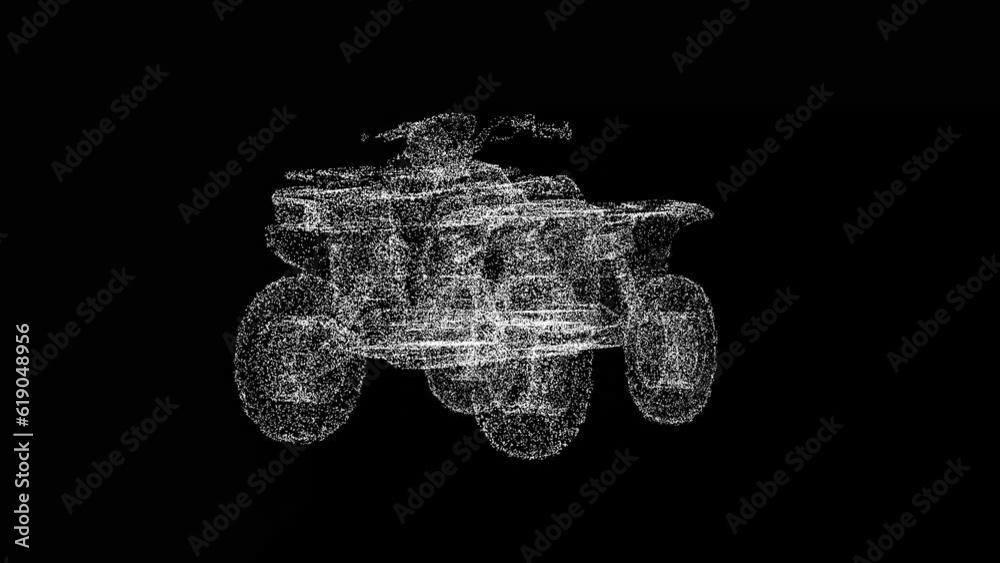 Vidéo Stock 3D Quad bike rotates on black bg. Competitive sports ...
