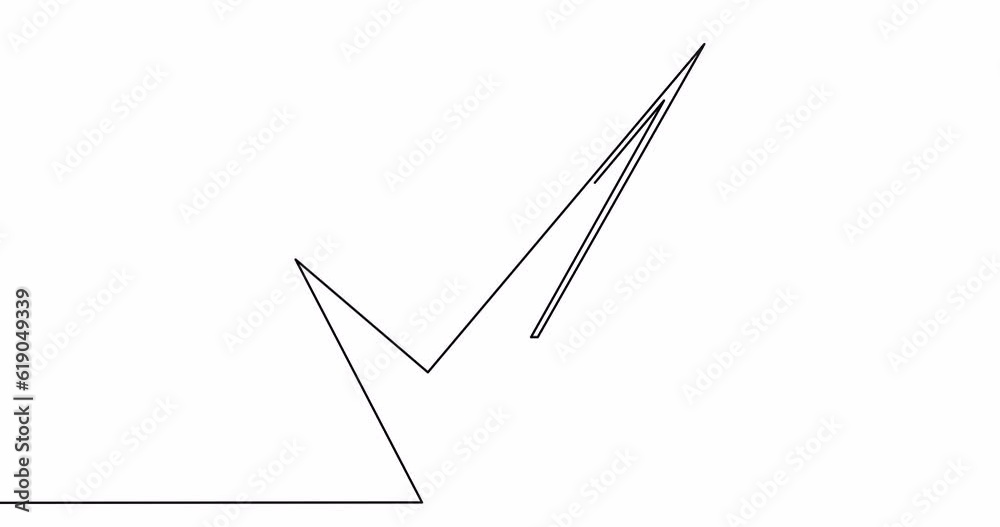 Self drawing line animation Check mark tick of consent continuous one ...