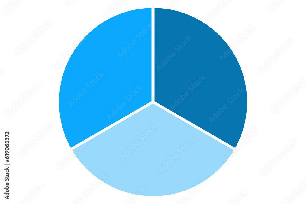 Blue circle divided into three equal segments Stock Illustration ...
