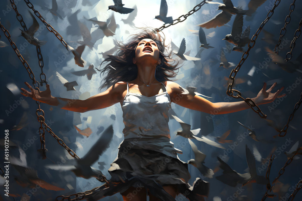 An empowering illustration unveils the transformative journey of ...