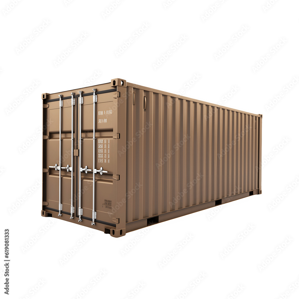 Brown shipping container, cargo container, intermodal container, ISO ...