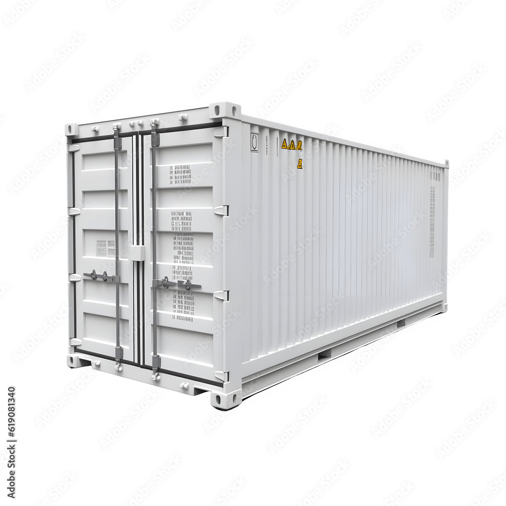 white shipping container, cargo container, intermodal container, ISO ...
