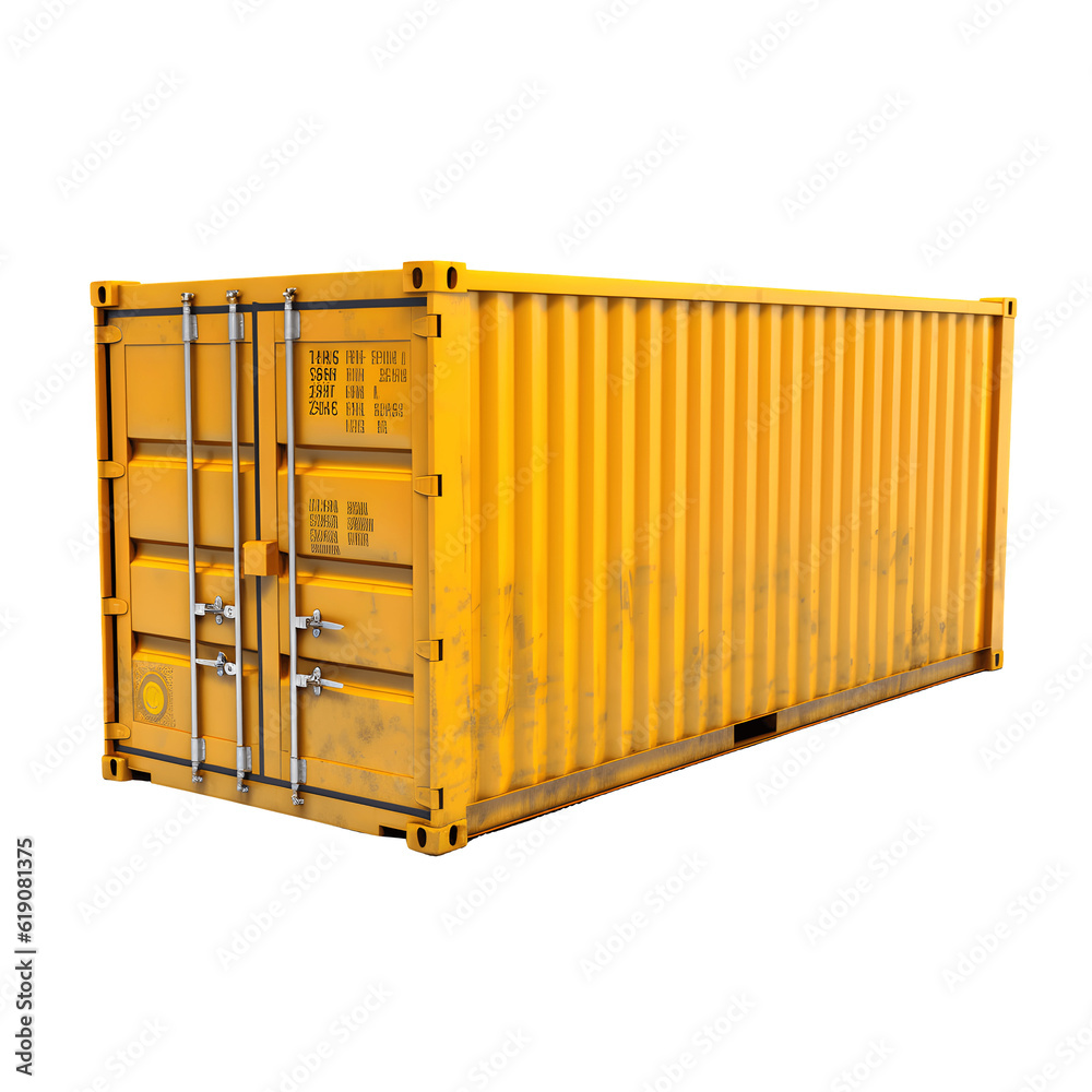 Orange shipping container, cargo container, intermodal container, ISO ...