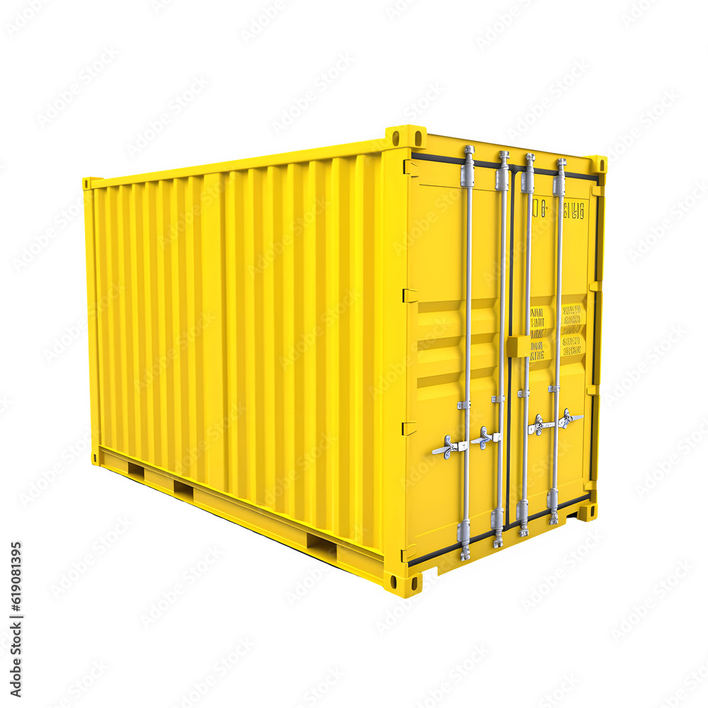 yellow shipping container, cargo container, intermodal container, ISO ...