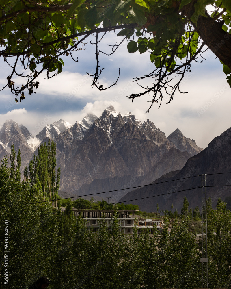 Stunning view of Passu Cones or Passu Cathedral known as Tupopdan with ...