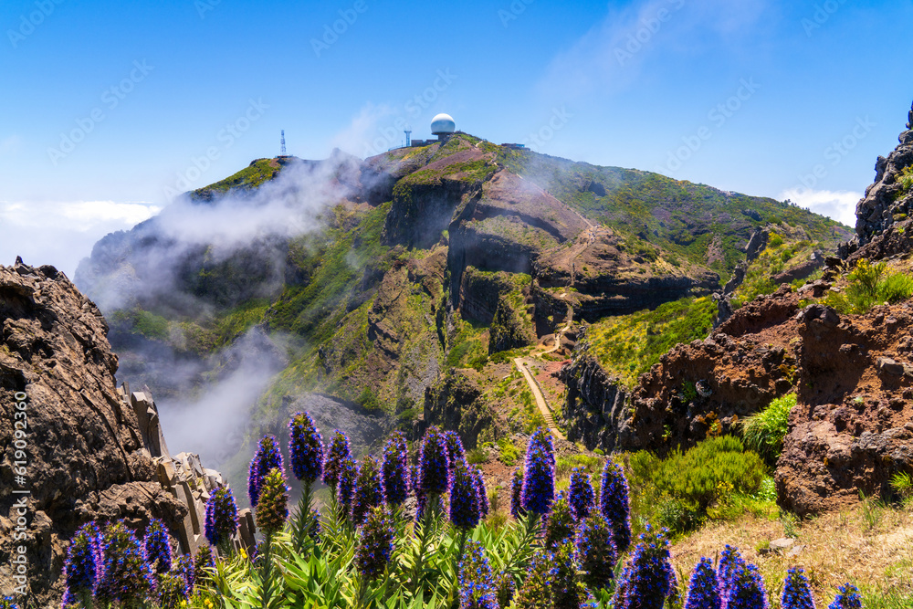 Pico do Areeiro, at 1,818 m high, is Madeira Island's third highest ...