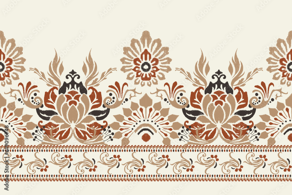 Grafika wektorowa Stock: Ikat floral paisley embroidery on white ... Grafika wektorowa Stock: Ikat floral paisley embroidery on white ...