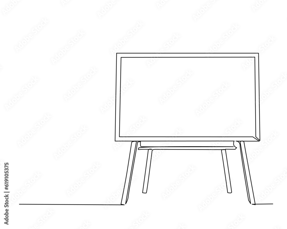 Vetor do Stock: Continuous one line drawing of standing chaclkboard ...