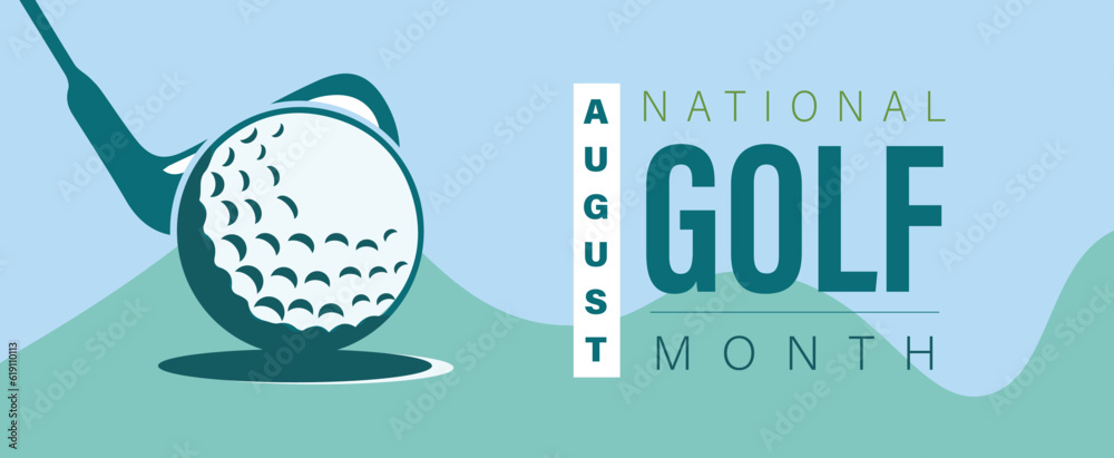 National golf month. Observed annually in the August. Vector poster ...