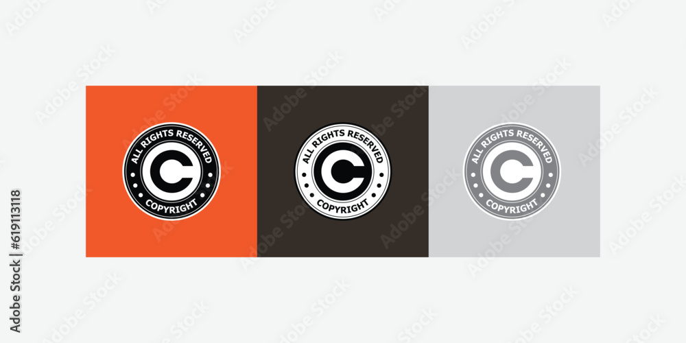 all rights reserved copyright badge icon, stamp, logo, emblem, symbol ...