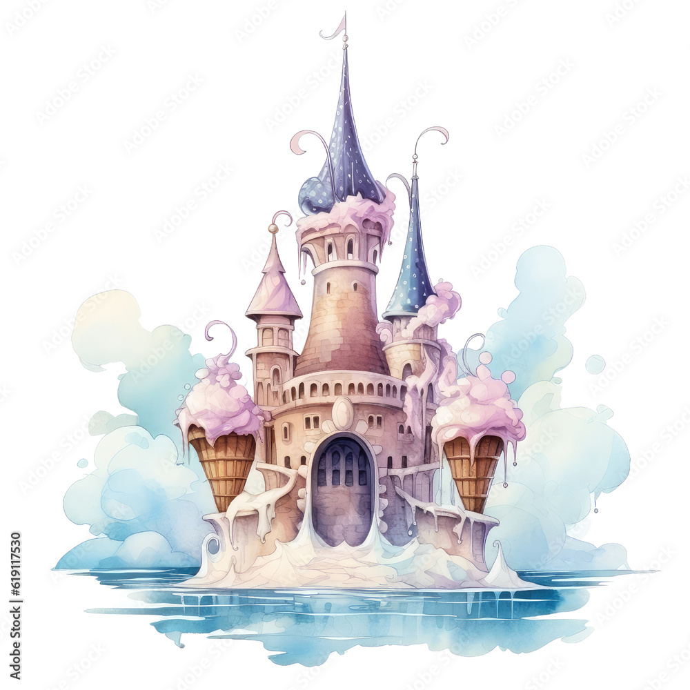 Ice cream castle Stock-Illustration | Adobe Stock