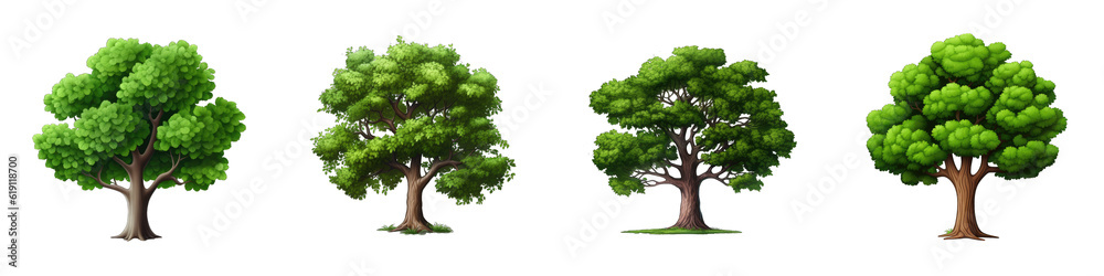 Tree clipart collection, vector, icons isolated on transparent ...