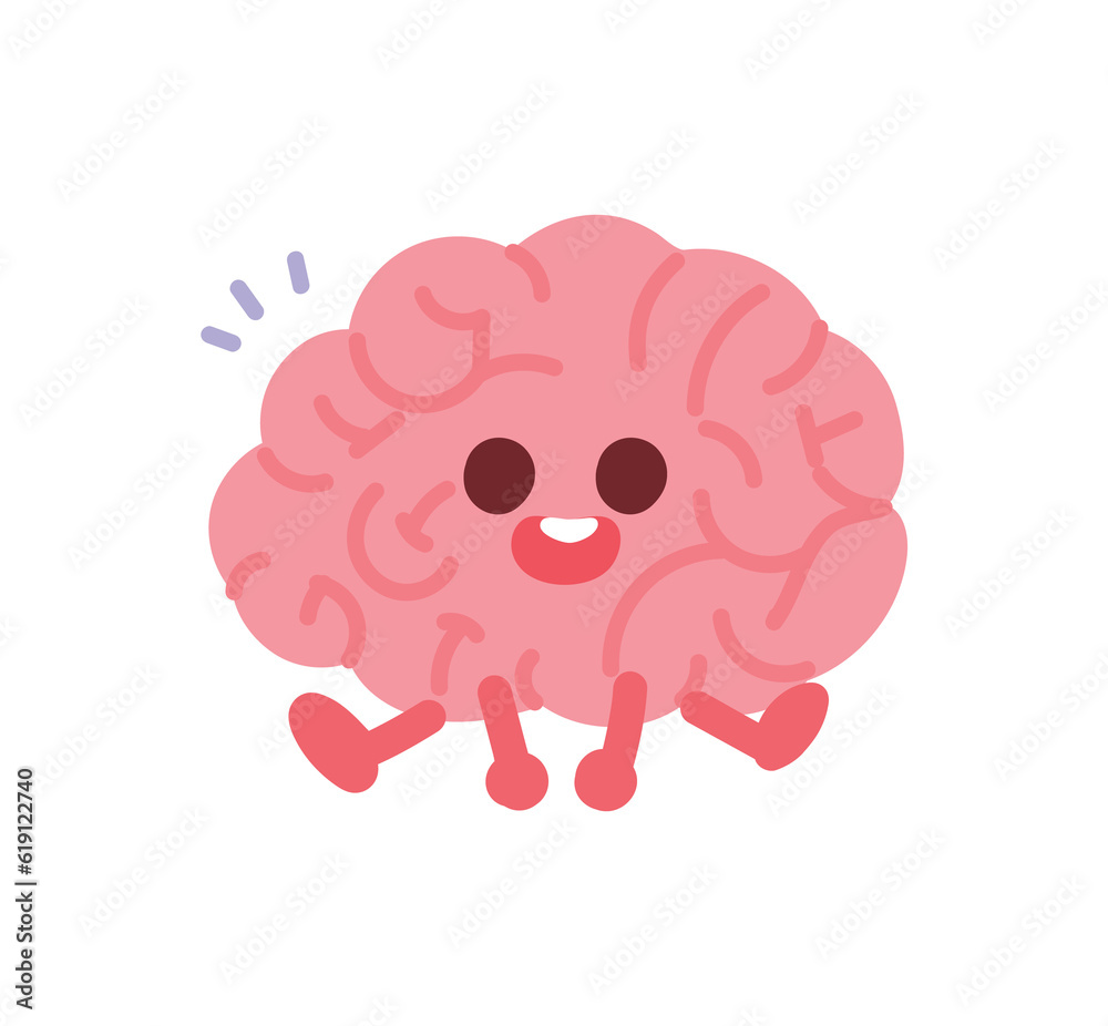 Newborn baby brain, brain anthropomorphism concept character ...