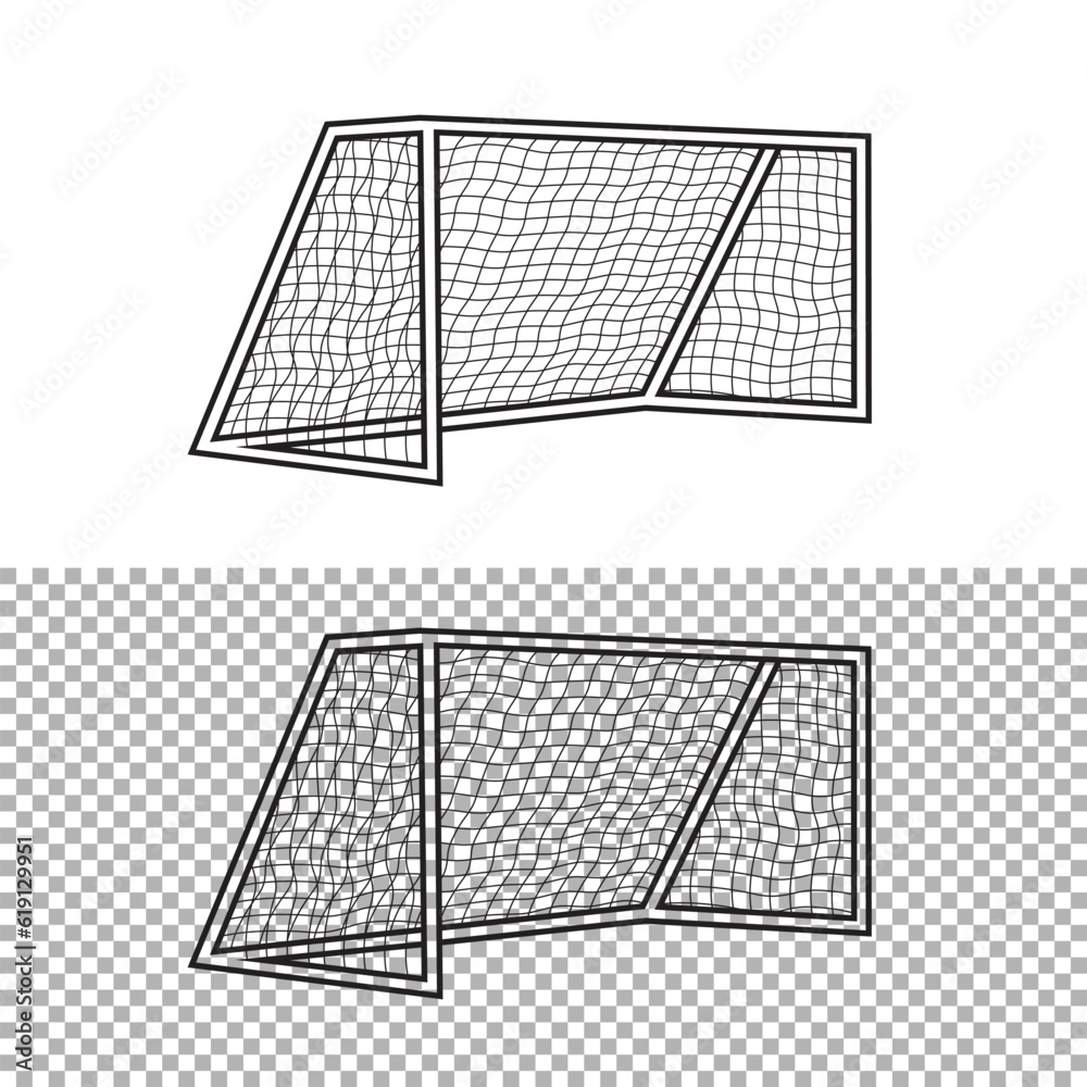 football goal line vector illustration, isolated on white background ...