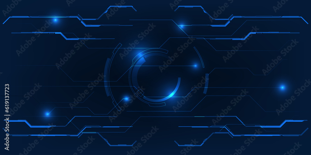 Vector illustration of futuristic digital empty horizontal space for ...