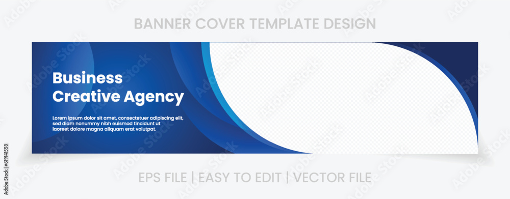 blue banner abstract background linkedin cover social media template ...