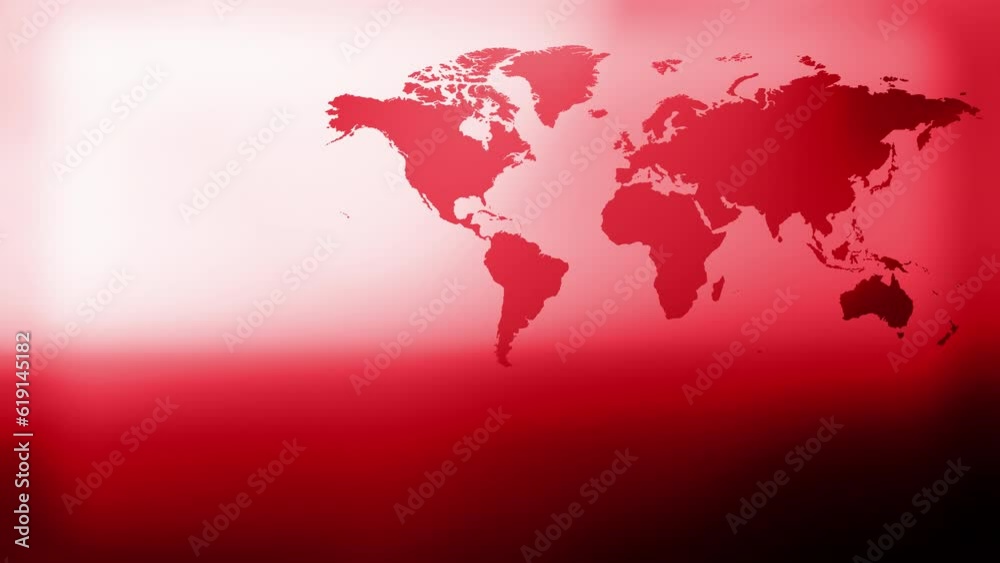 Television news with a red world map engaging audiences with digital ...