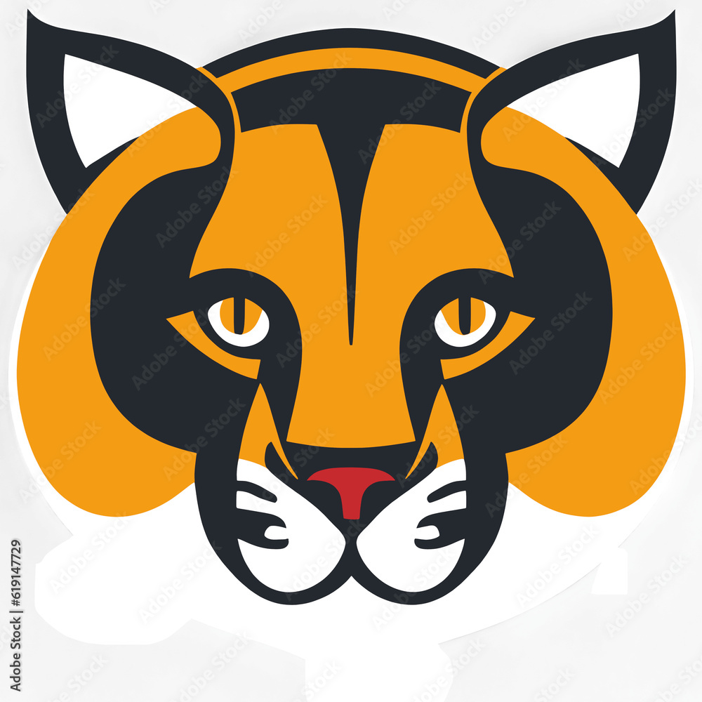 puma / cougar / mountain lion head logo on transparent background Stock ...