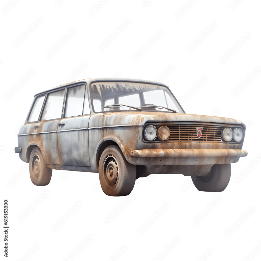 Dirty, dusty car on transparent background, png file, isolated, white ...