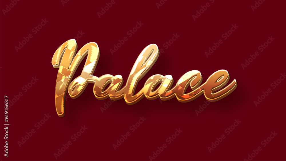 Gold text effect, editable shiny gold color text style, golden palace ...