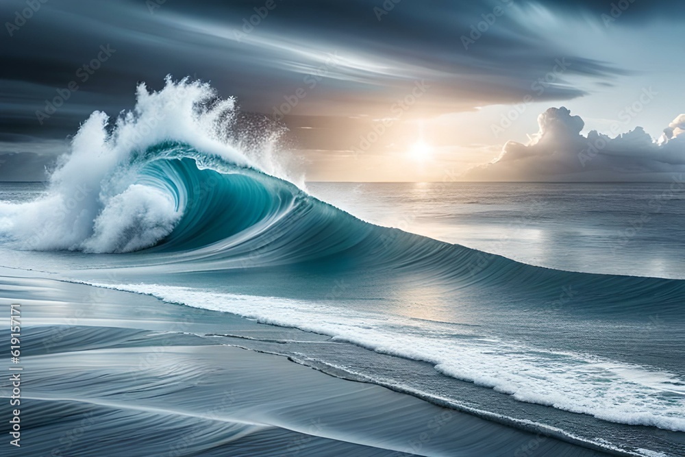 wave on the beach Created using generative AI tools Stock Photo | Adobe ...