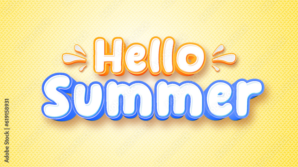 Cartoon text effect, editable hello summer text and comic text style Stock Vector | Adobe Stock
