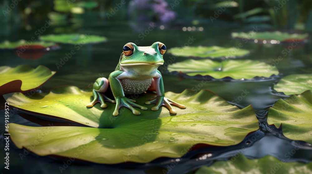 frog on a leaf HD 8K wallpaper Stock Photographic Image Stock Photo ...