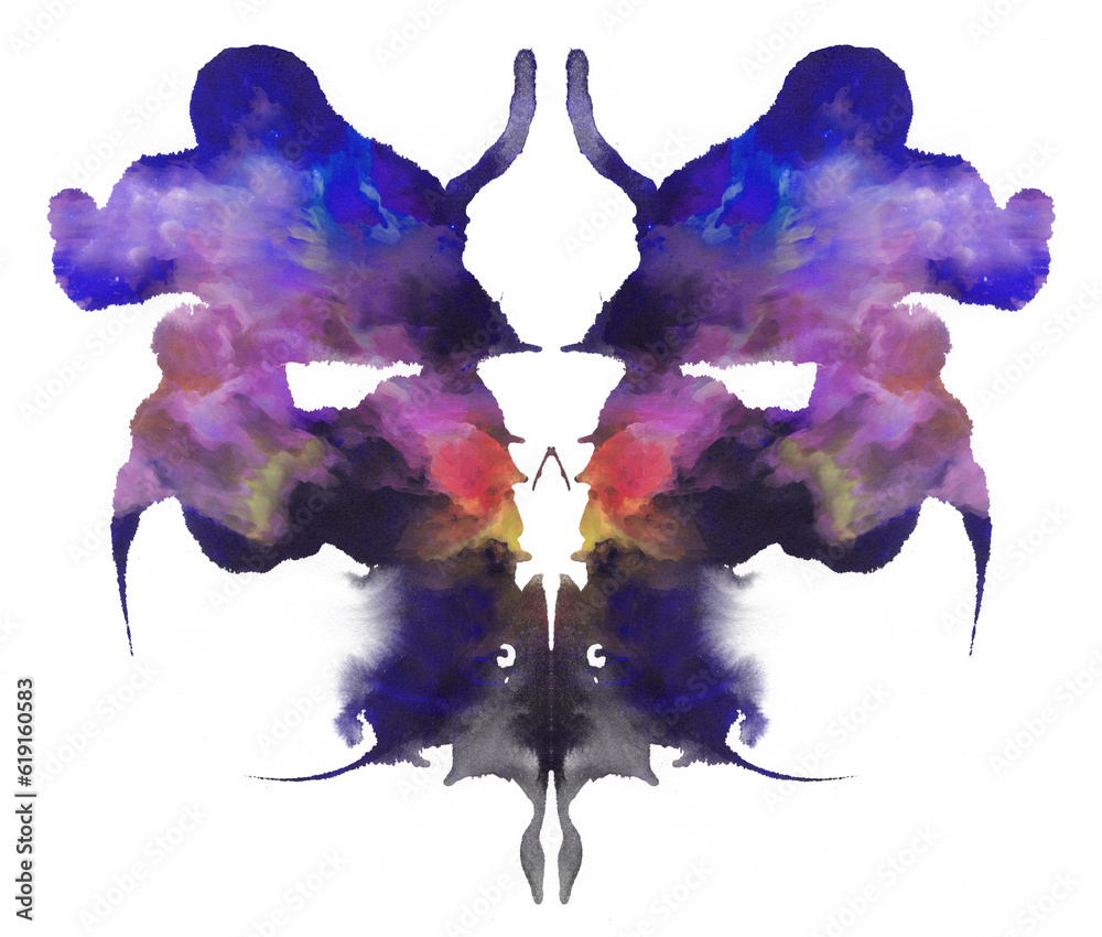 Colorful Rorschach Inkblot Test Illustration Isolated on Transparent ...