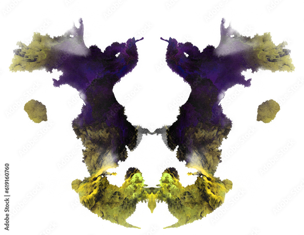 Colorful Rorschach Inkblot Test Illustration Isolated on Transparent ...