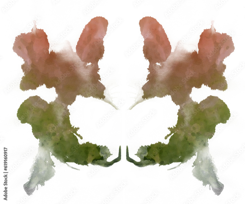 Colorful Rorschach Inkblot Test Illustration Isolated on Transparent ...