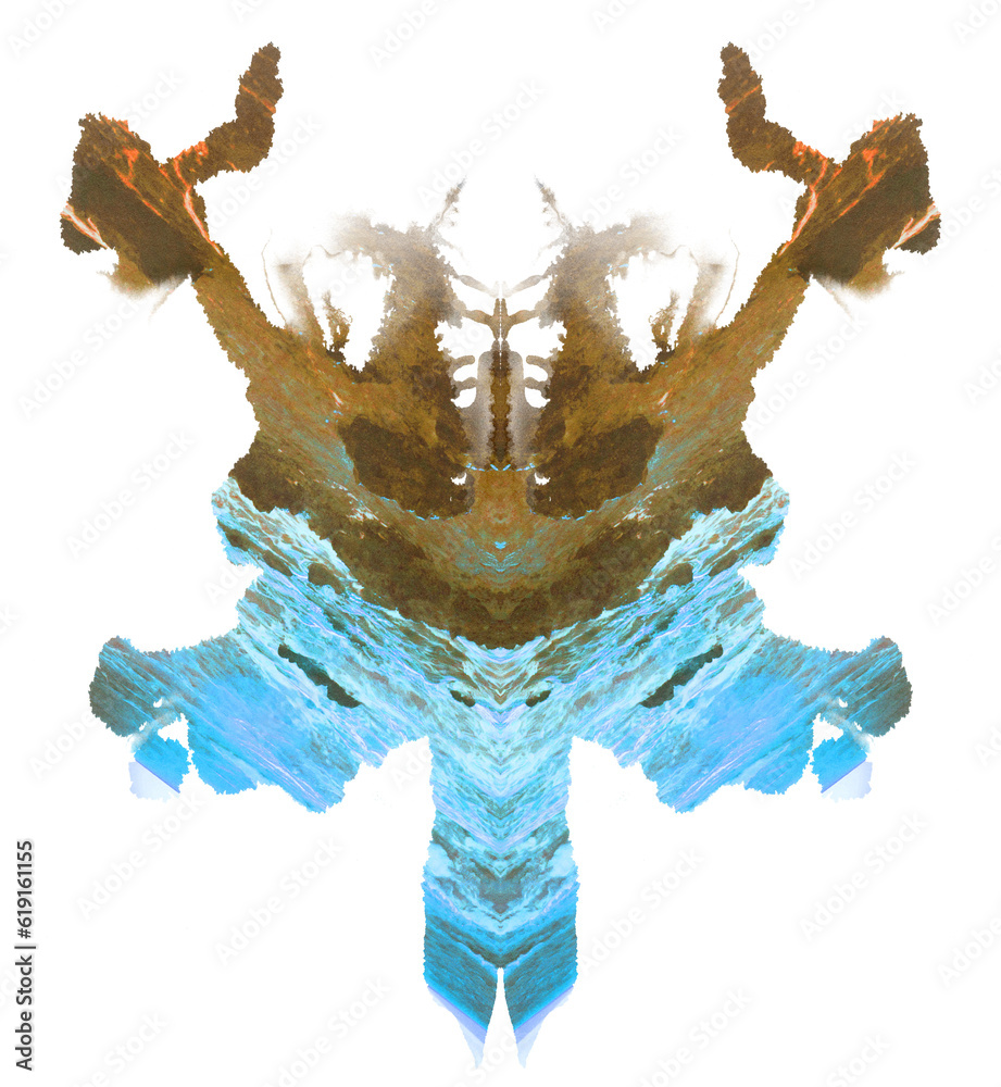 Colorful Rorschach Inkblot Test Illustration Isolated on Transparent ...