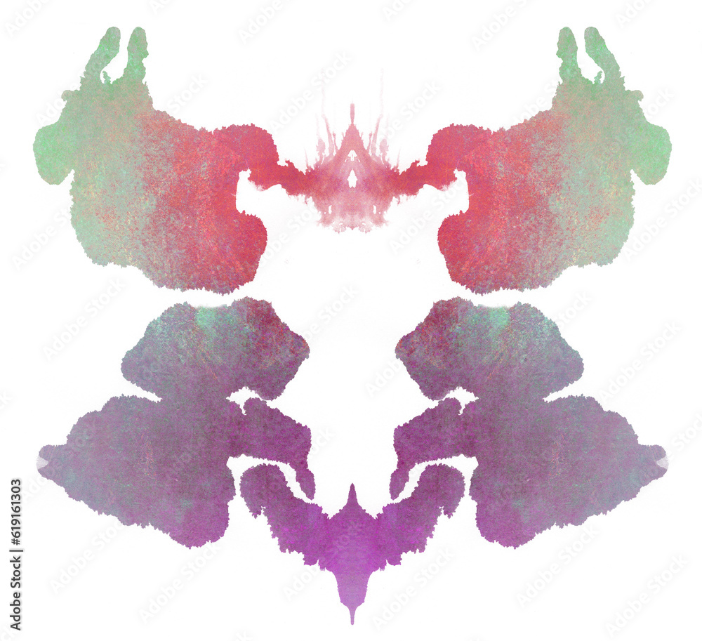 Colorful Rorschach Inkblot Test Illustration Isolated on Transparent ...