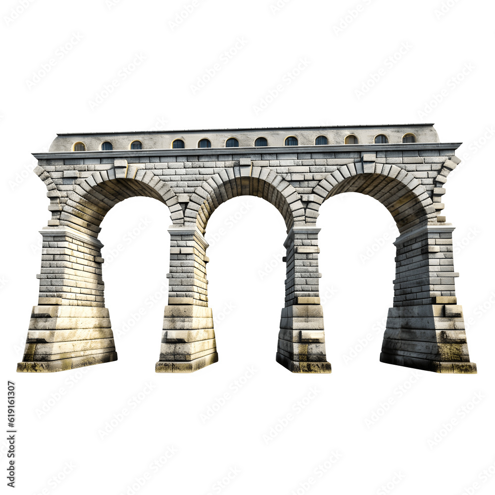 aqueduct, waterway, water bridge, conduit on transparent background ...